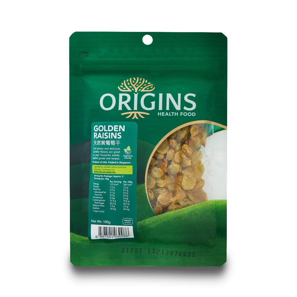 Origins Health Food Natural Dried Fruit Golden Raisins USA (100G ...