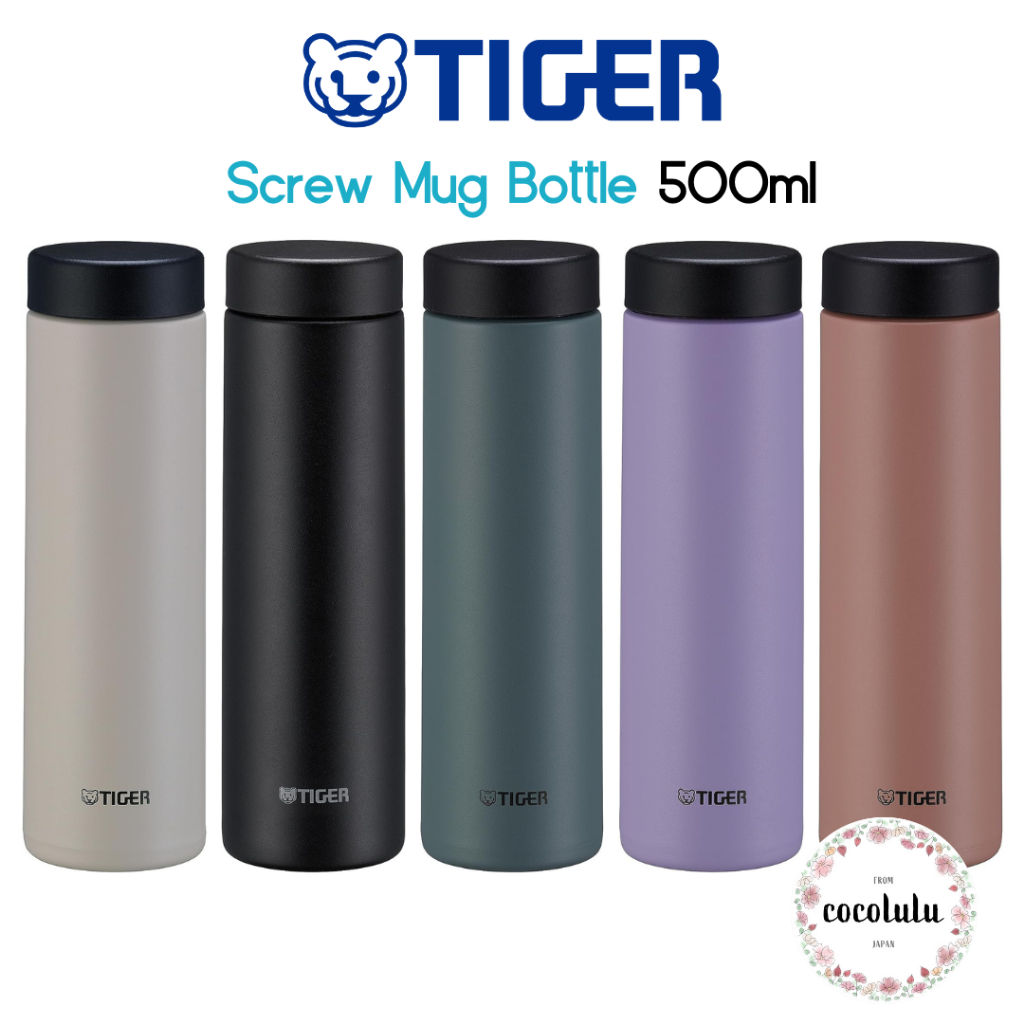 New!【TIGER】Water Bottle 500ml (MMZ-W050) / Screw Mug Stainless Steel Bottle / Vacuum Insulated ...