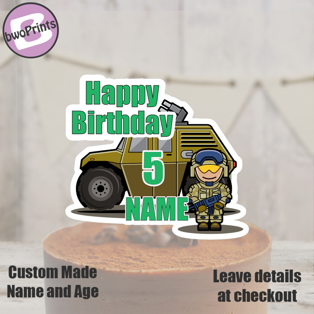 SG Seller Soldier Cake Topper Birthday Party Cupcake Topper Celebrate ...