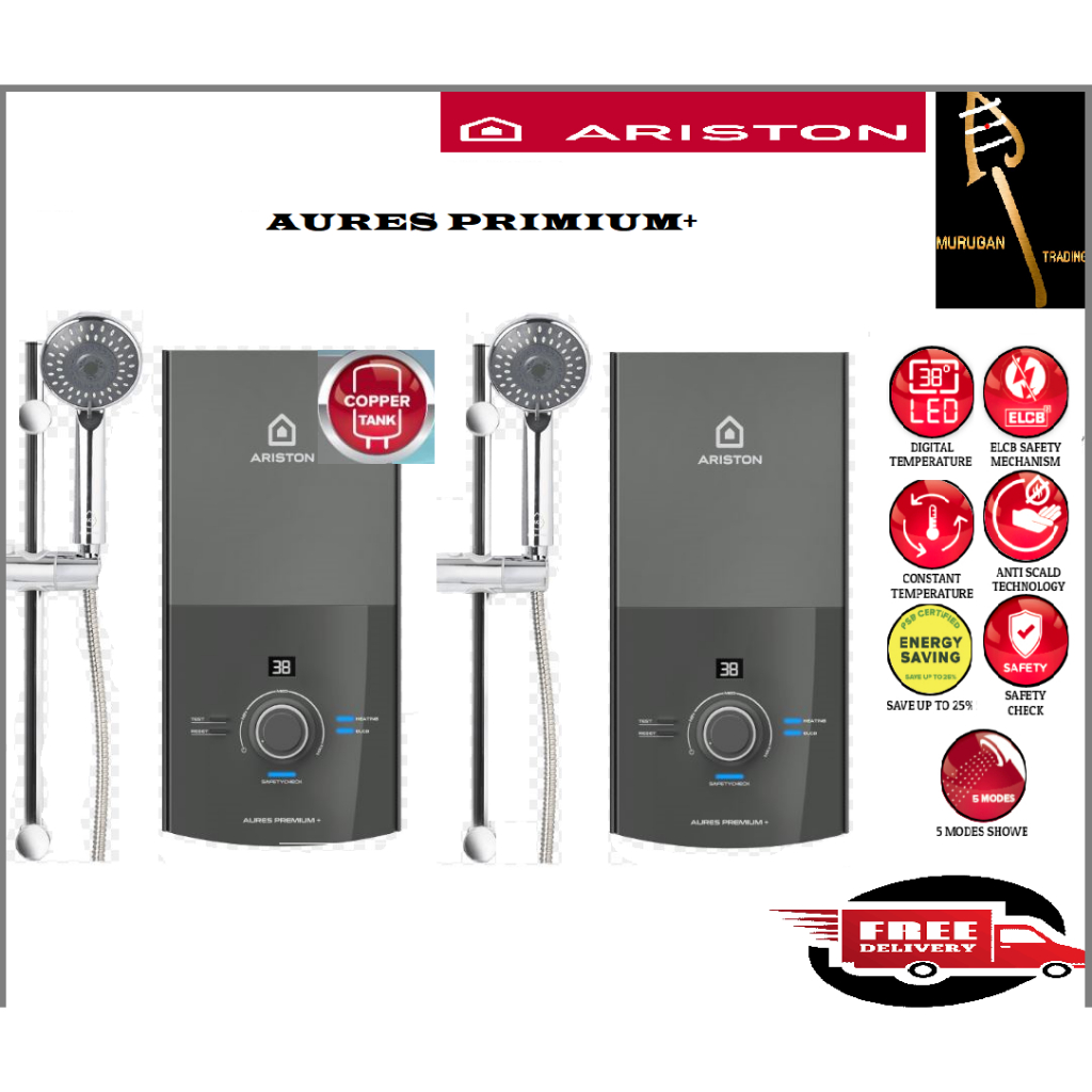 Ariston Aures Premium+ Copper Tank Instant Water Heater with Elcp ...