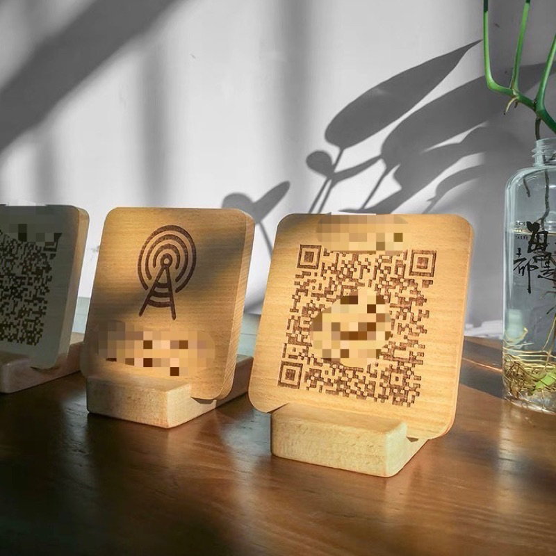 QR Code wood stand for your business 10x10cm | Shopee Singapore