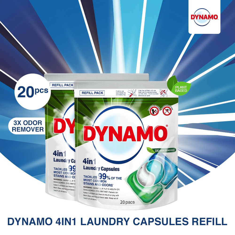 [Bundle of 2] Dynamo 4in1 Plant-Based Laundry Capsules Refill Pack (20 ...