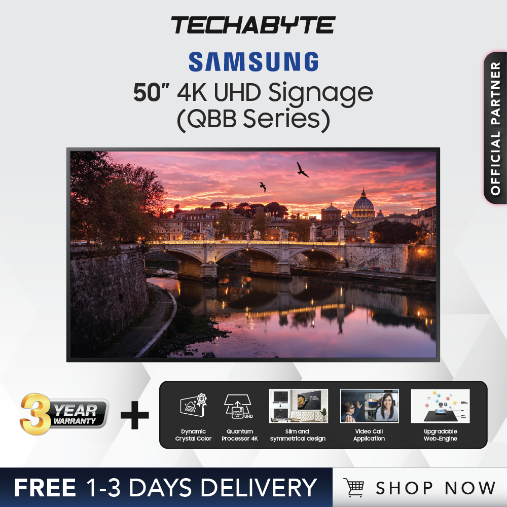 Samsung QB50B | 50” UHD 4K Display (LH50QBBEBGCXXS) | Shopee Singapore