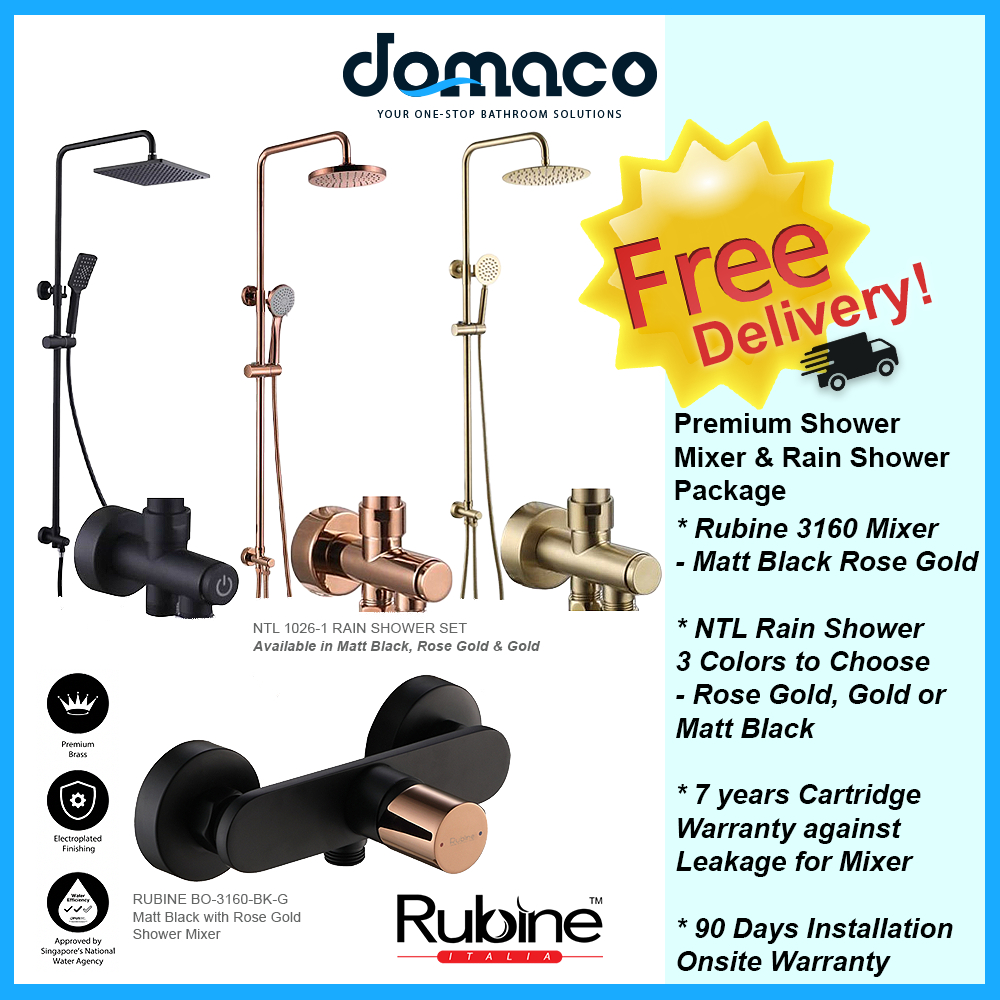 Premium Shower Mixer and Rain Shower Set Package | Shopee Singapore