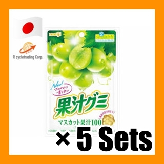 【Gummy】Meiji Fruit Juice Gummy Muscat 54g 5 Sets ★A blend of aromatic fruit juices rich in ...