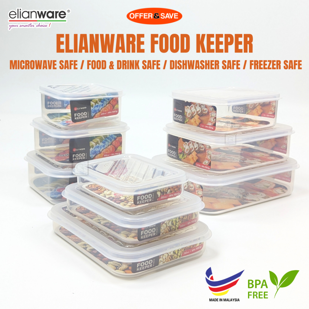 Elianware Mutilpurpose Transparent Food Keeper Clear BPA-Free Plastic ...