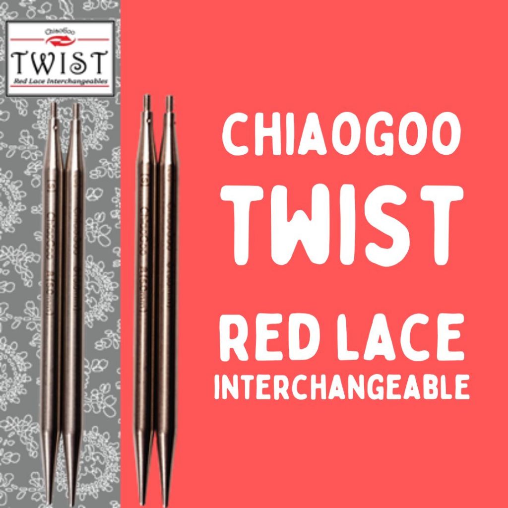 [3", M/S] Chiaogoo TWIST SS Red Lace Tips Interchangeable Knitting ...