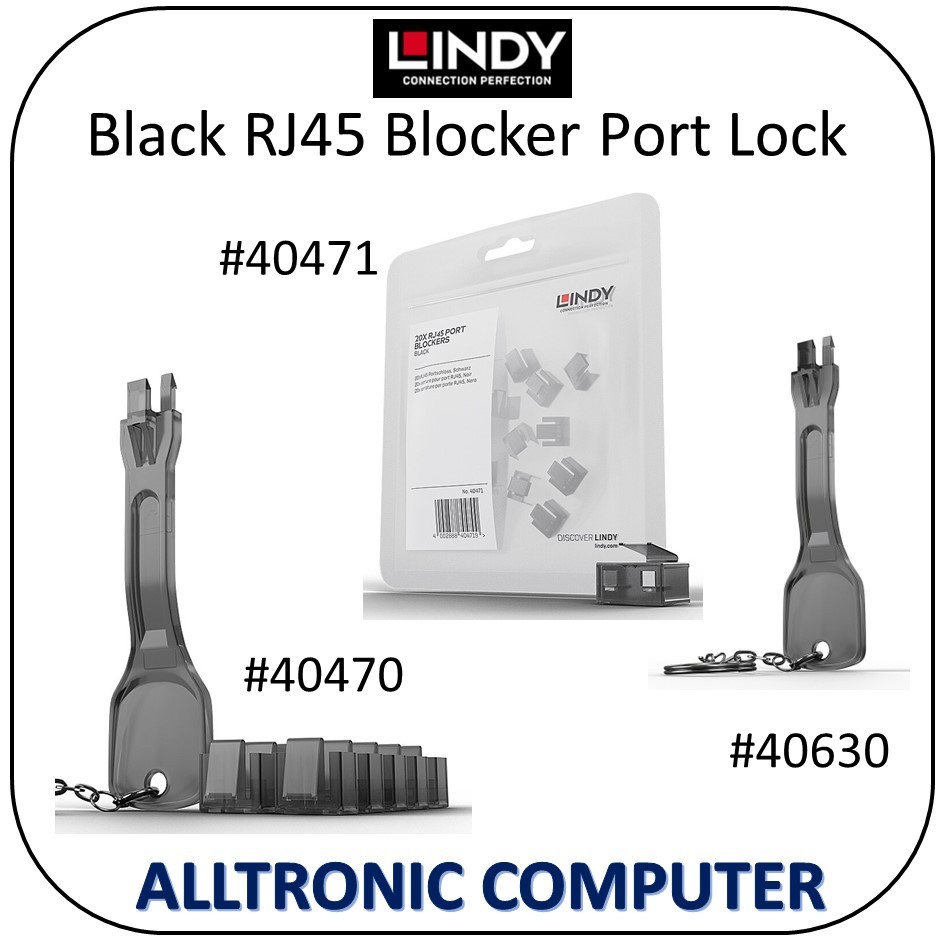 Lindy RJ45 Port Blocker Black / Ethernet Blocker / Lan Port Blocker ...