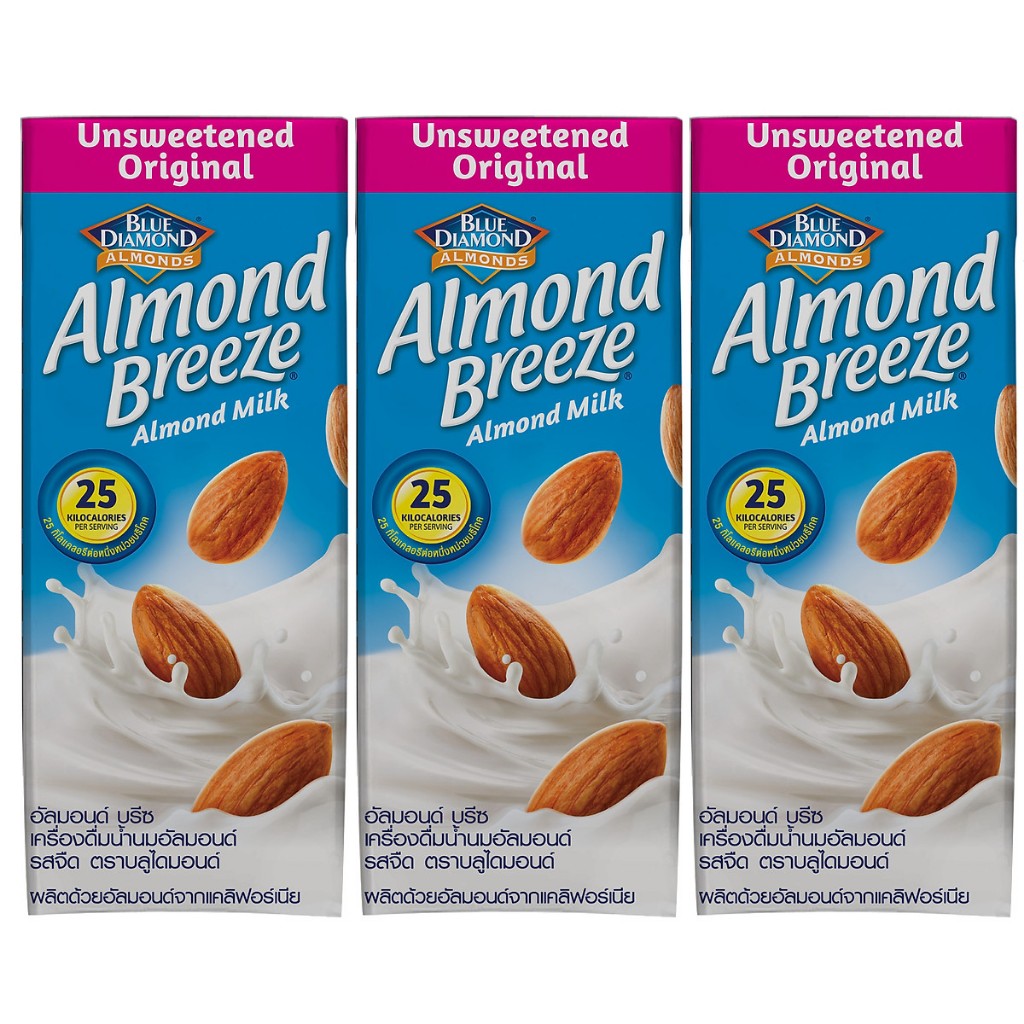Blue Diamond Unsweetened Original Almond Breeze Almond Milk (3 x 180ml) | Shopee Singapore