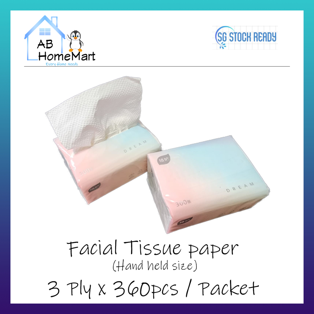 💯 [SG STOCK] Facial Tissue Paper | 3ply x 300pcs / packet | Dry & wet ...