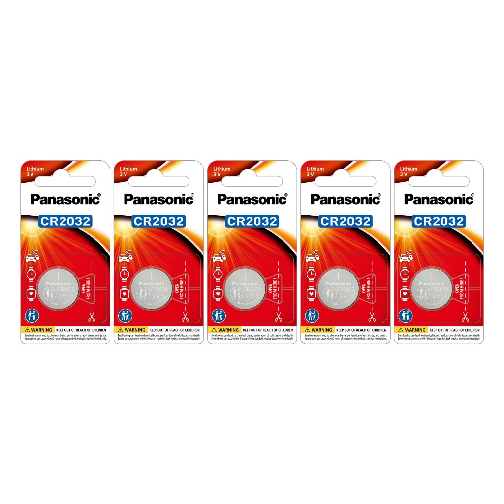 [5 Pieces] Panasonic CR2032 3V Lithium Coin Battery | Shopee Singapore