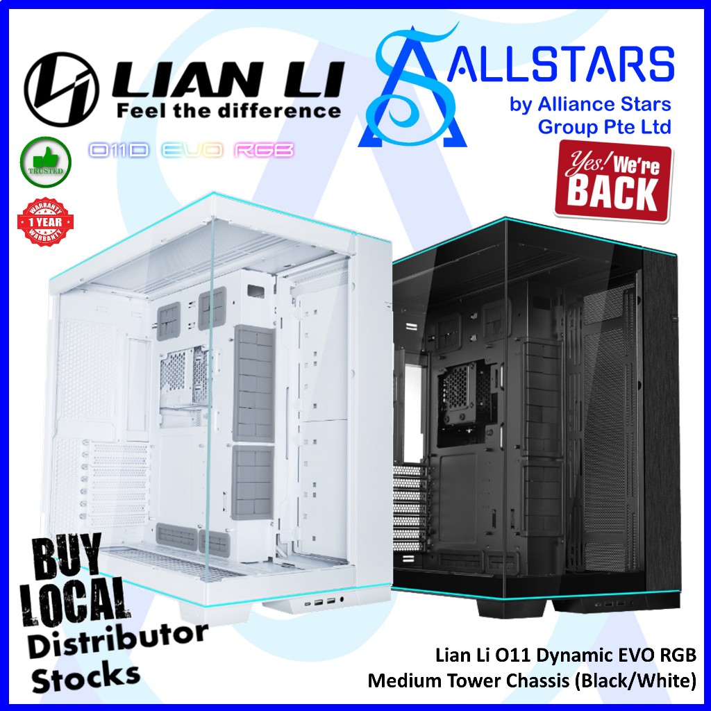 (ALLSTARS) Lian Li O11 Dynamic EVO RGB Mid-Tower Chassis (o11DERGBX ...