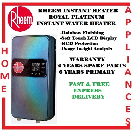 RHEEM ROYAL RBW-33P-P INSTANT HEATER WITH RAIN SHOWER With Rainbow ...