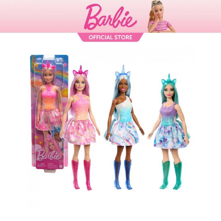 Barbie Dreamtopia Dolls with Colorful Fantasy Hair, Ombre Outfits, and ...