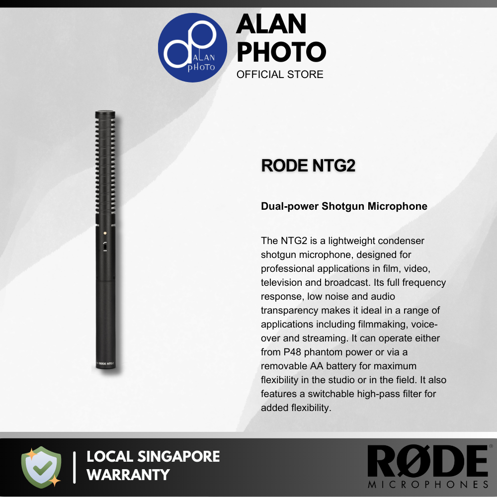 Rode NTG2 Dual-power Shotgun Microphone | Shopee Singapore