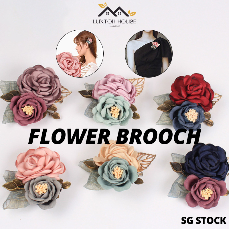 {SG} Flower Brooch Wedding Brooch Women's Fabric Flower Brooch Pin ...