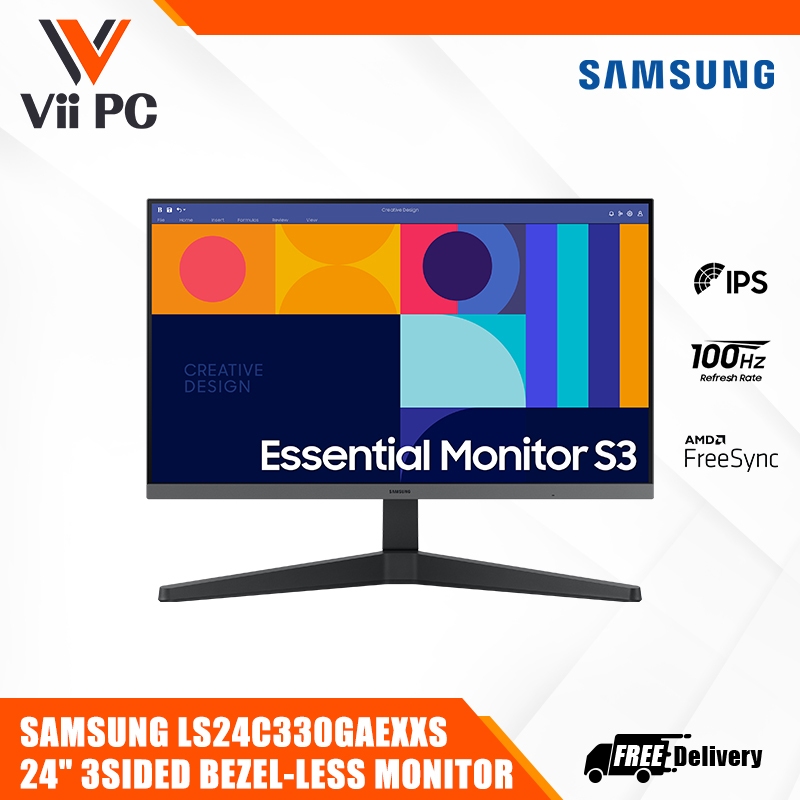 [NEW LAUNCH] Samsung 24" Essential Monitor S3 (S33GC) (Black ...