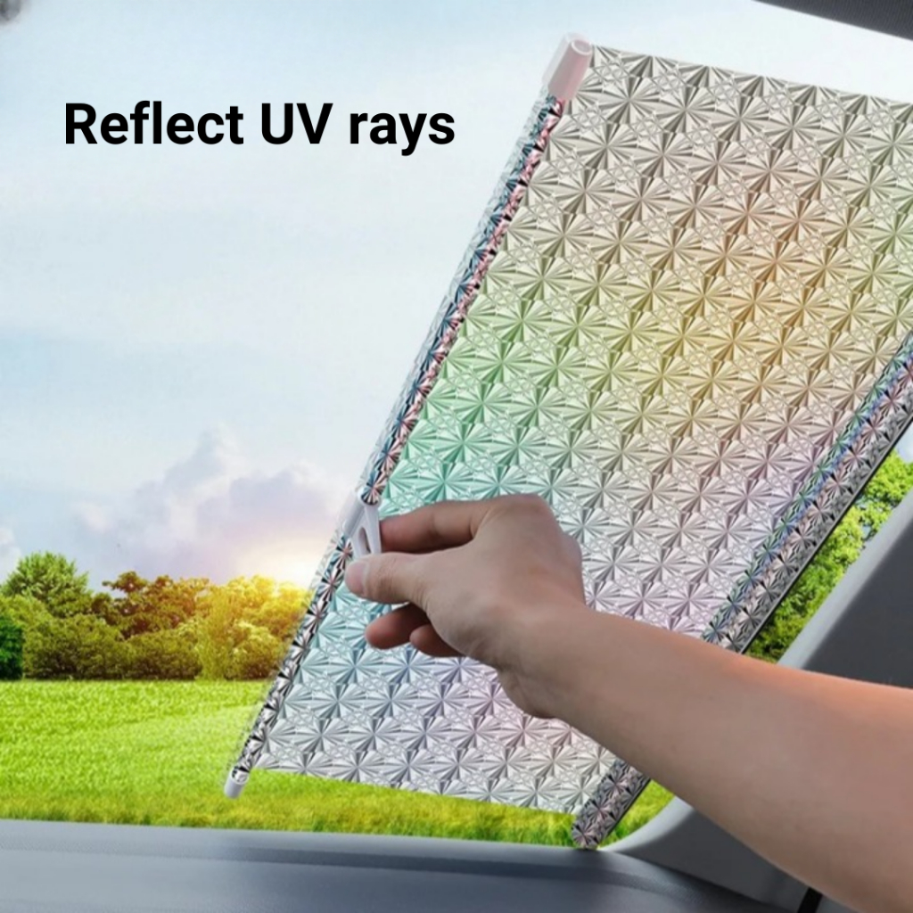 [SG READY] Retractable Adjustable Sunshade/UV Reflector Sunshield ...