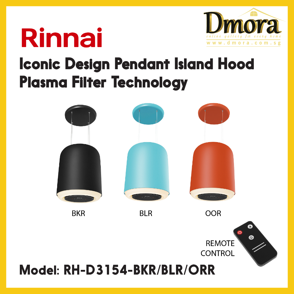Rinnai RH-D3154 Iconic Design Pendant Island Hood Plasma Filter Technology | Shopee Singapore