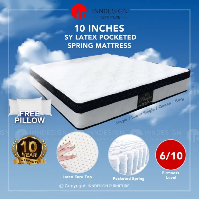 Dream 10" Pocketed Spring Mattress With Syn Latex (Fully Assembled and ...