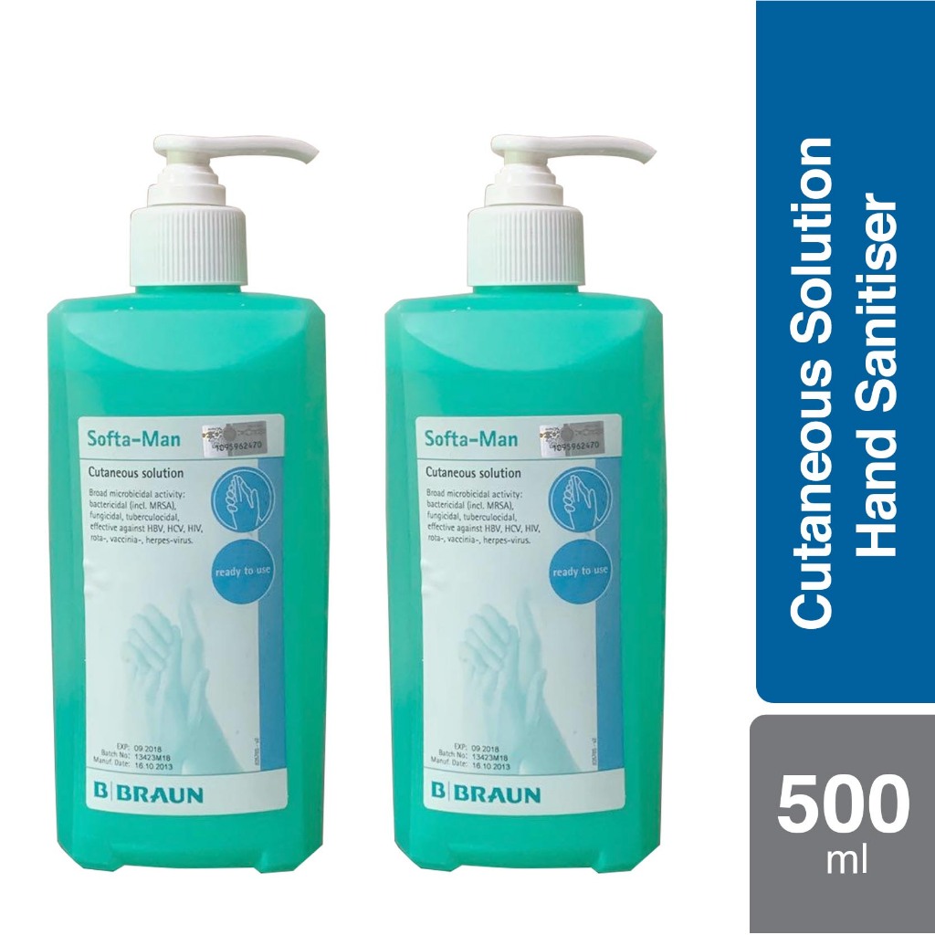 B Braun Softa-Man softaman sanitiser cutaneous solution 500ml x 2 ...