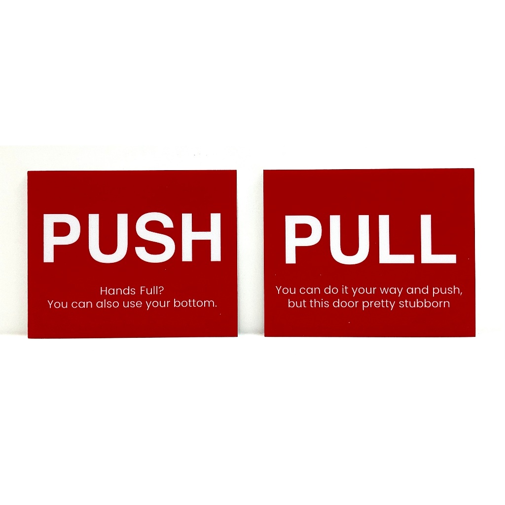 PUSH & PULL SIGN/SIGNAGE | 100mm x 80mm | NOTICE SIGNAGE, INSTRUCTION ...