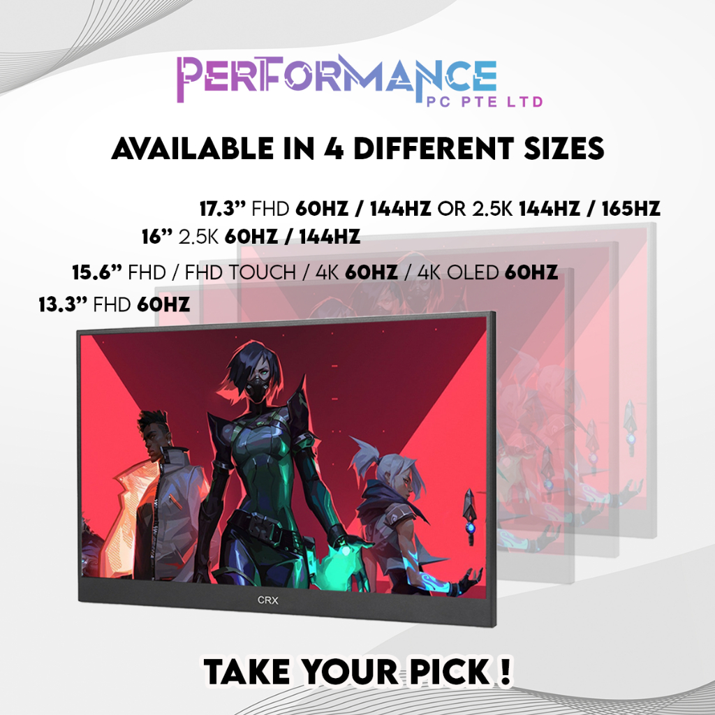 CRX Portable Monitor For Gaming / Office / Student / 144Hz / 165Hz ...