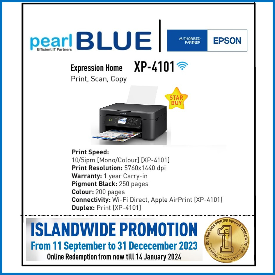 [READY STOCK] Epson Expression Home XP-4101 Inkjet All-in-One Printer ...
