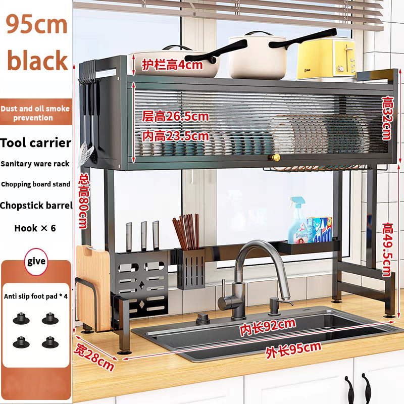 【SG Stock】Kitchen Rack Stainless Steel Sink Dish Rack Dish Drainer Rack ...