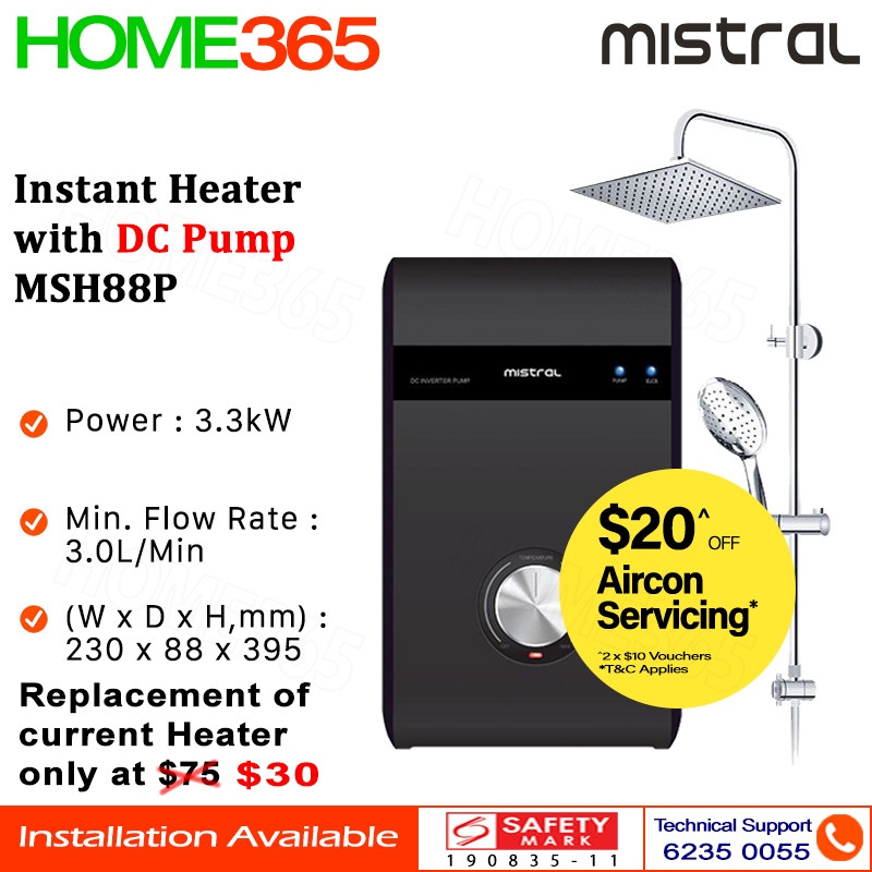Mistral Instant Heater with DC Pump MSH88P | Shopee Singapore