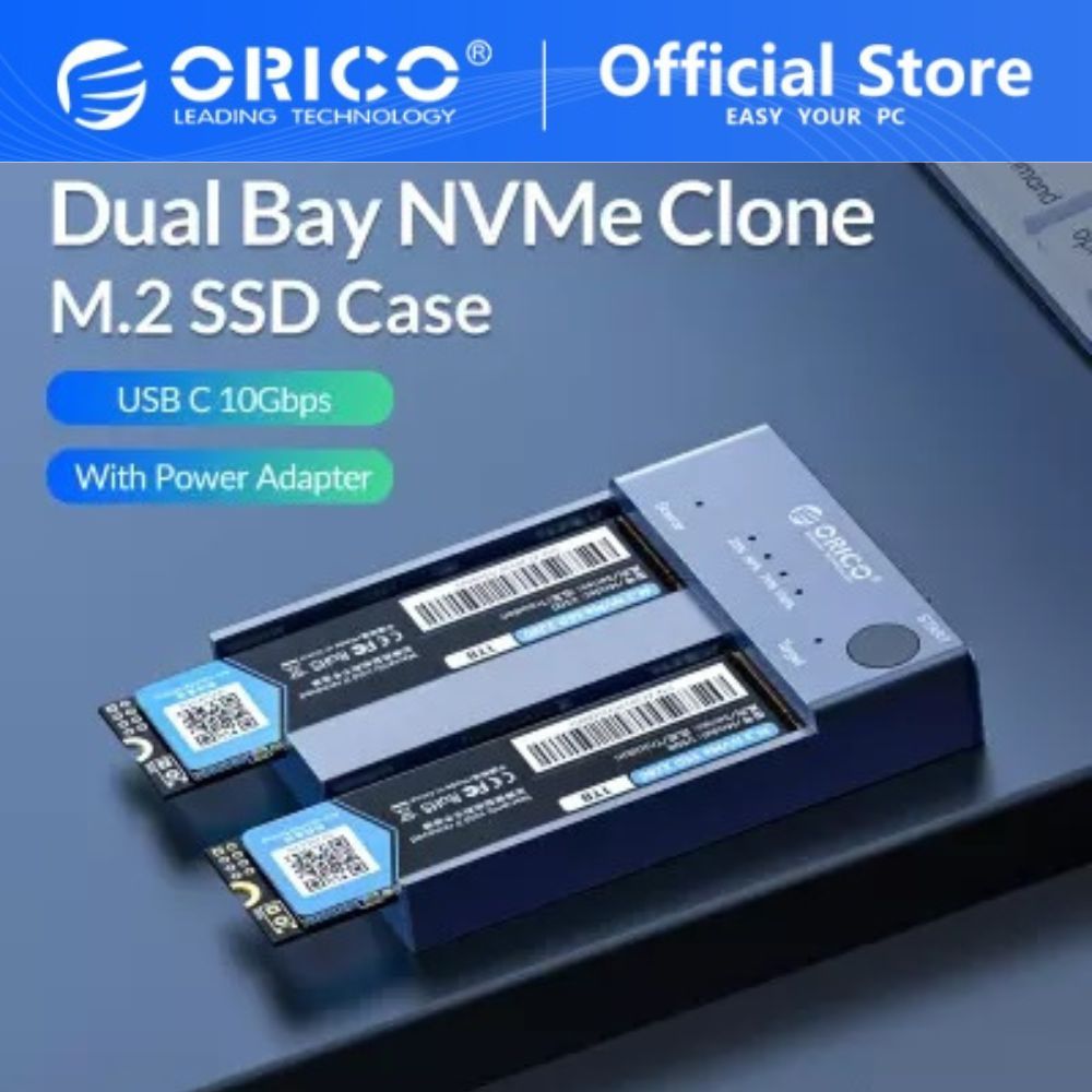Orico Dual Bay NVME M.2 SSD Duplicator Type C 10GBps (M2P2-C3-C ...