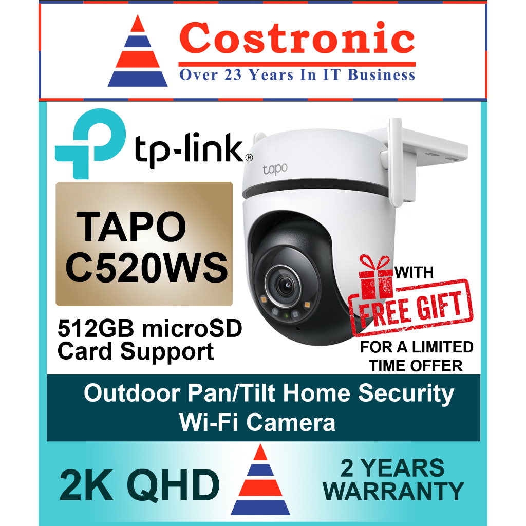 TP-Link camera TAPO C520WS 2K QHD IP Camera / CCTV Outdoor Pan/Tilt ...