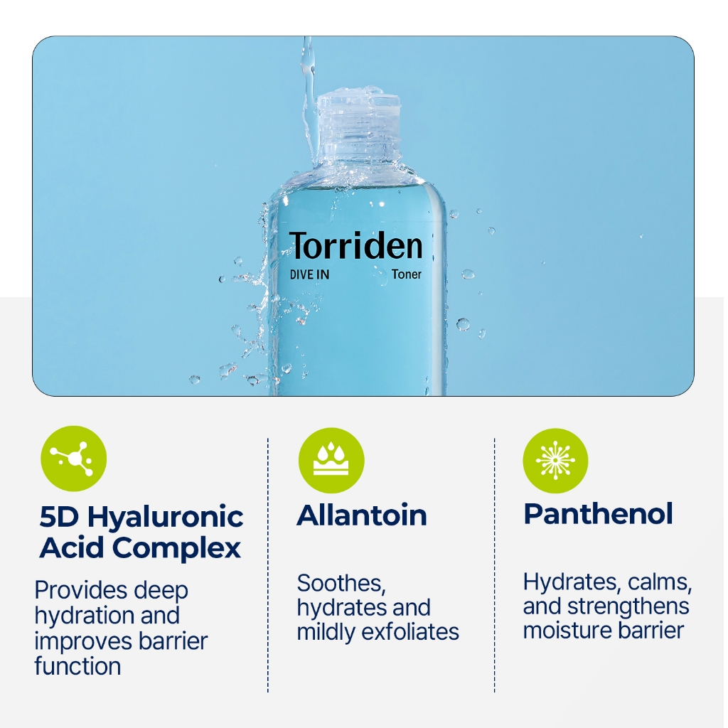 [Torriden Official] DIVE IN Low Molecular Hyaluronic Acid Toner, for ...