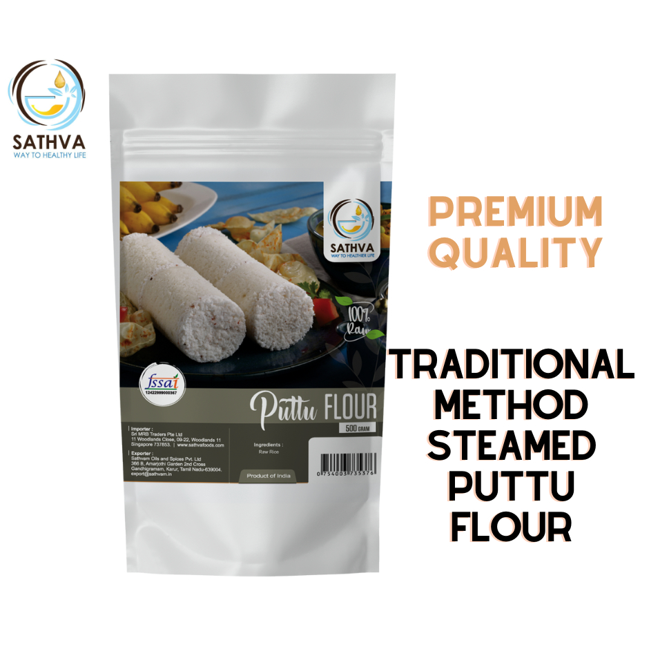 Sathva Steamed Rice Puttu Flour - 500g (Soft and fluffy puttu) | Shopee ...