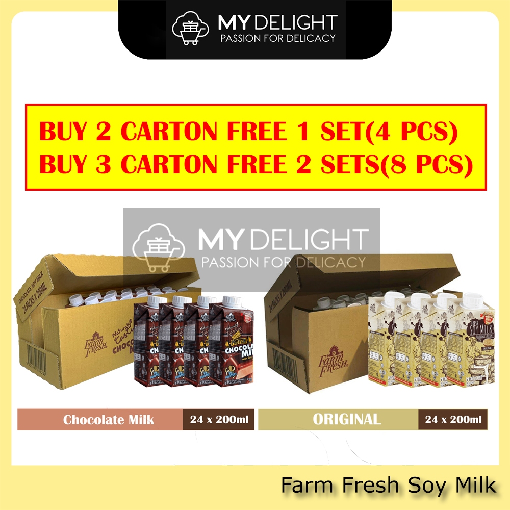 (24 x 200ml) Farm Fresh Soy Milk Grandma's Recipe Original Chocolate ...
