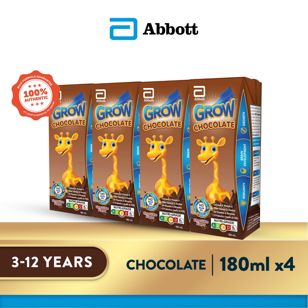GROW Growing Up Milk for Kids Ready-To-Drink Chocolate (4x180ml ...