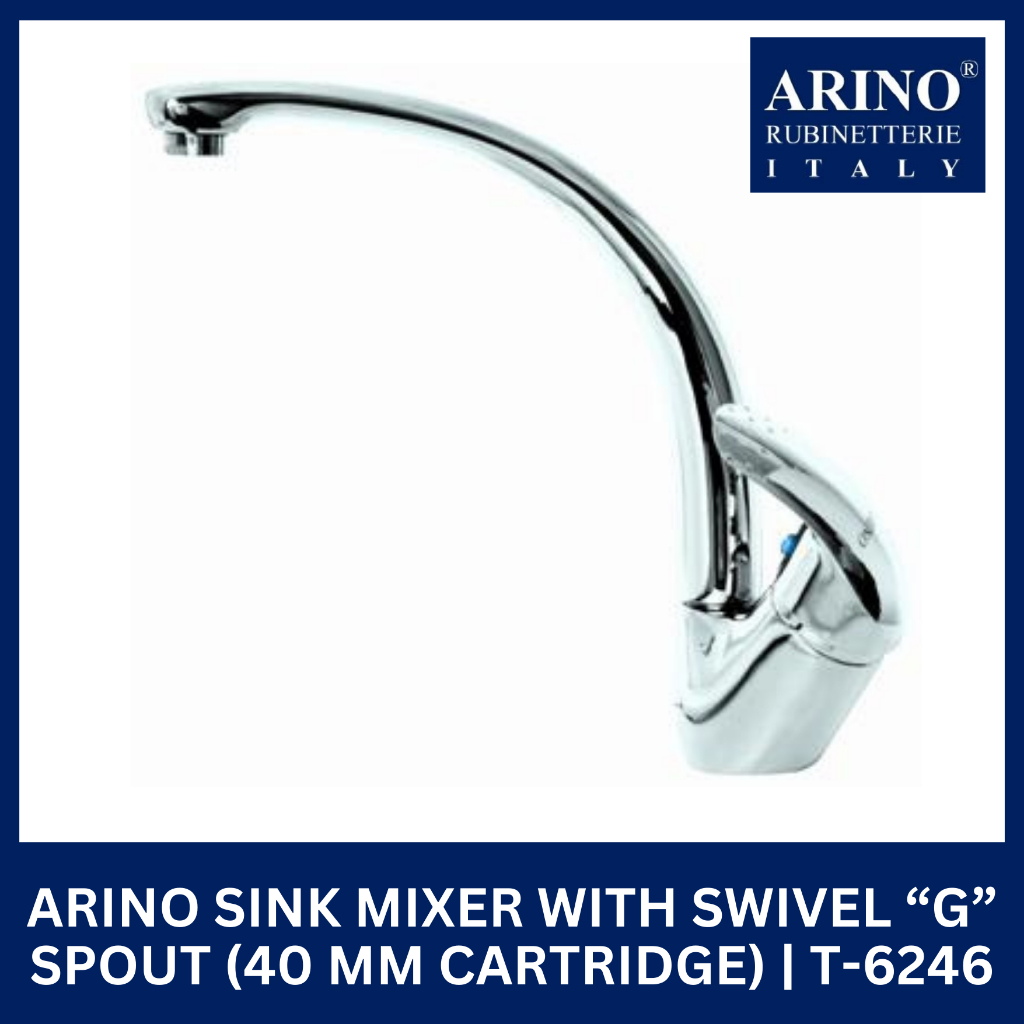ARINO Sink Mixer with Swivel G Spout (40mm cartridge) and Lever Handle ...