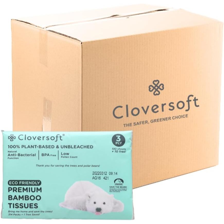 [BULK DEAL] Cloversoft Compact Unbleached Bamboo Premium Facial Tissues ...