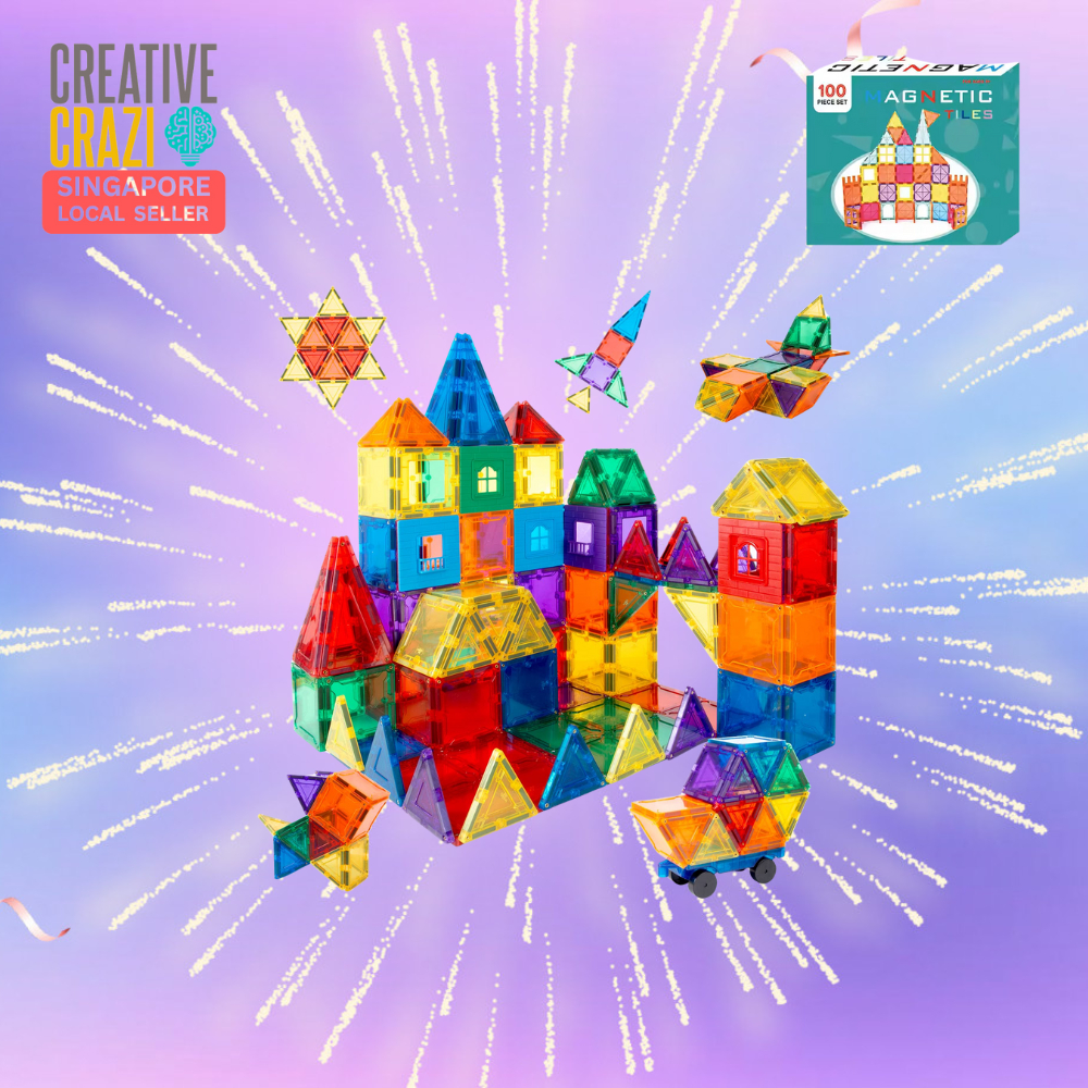 STEM Magnetic Blocks Tiles Toy with Strong Magnets 100 Pcs | Shopee ...