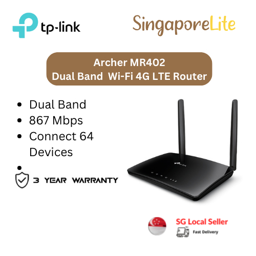 Tp-Link MR402 AC1200 Wireless Dual Band 2.4Ghz and 5Ghz 4G LTE Router ...