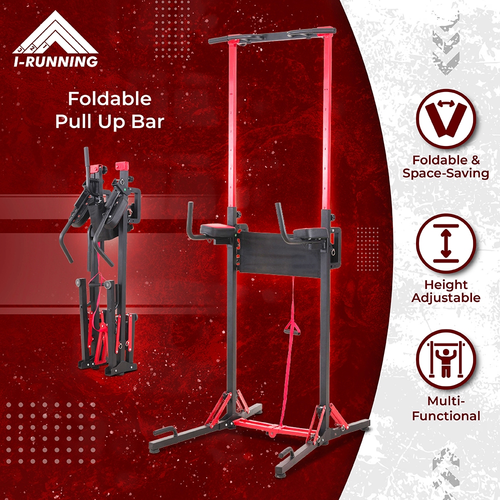 IRunning Foldable Pull Up Bar Station ★ Pull Up Bar ★ Dip Bar ...