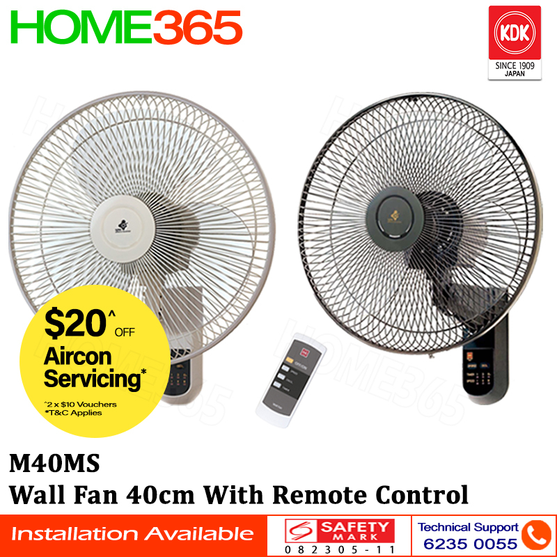 KDK Wall Fan 40cm with Remote Control M40MS | Shopee Singapore
