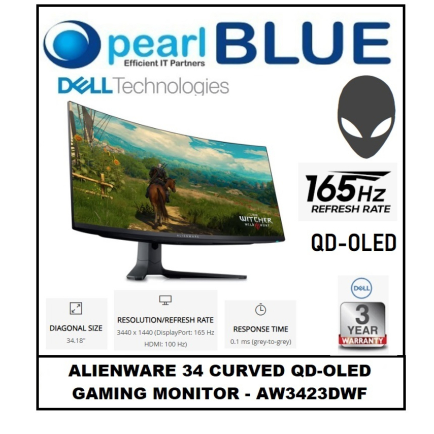 [SAME DAY DELIVERY] ALIENWARE 34 CURVED QD-OLED GAMING MONITOR ...