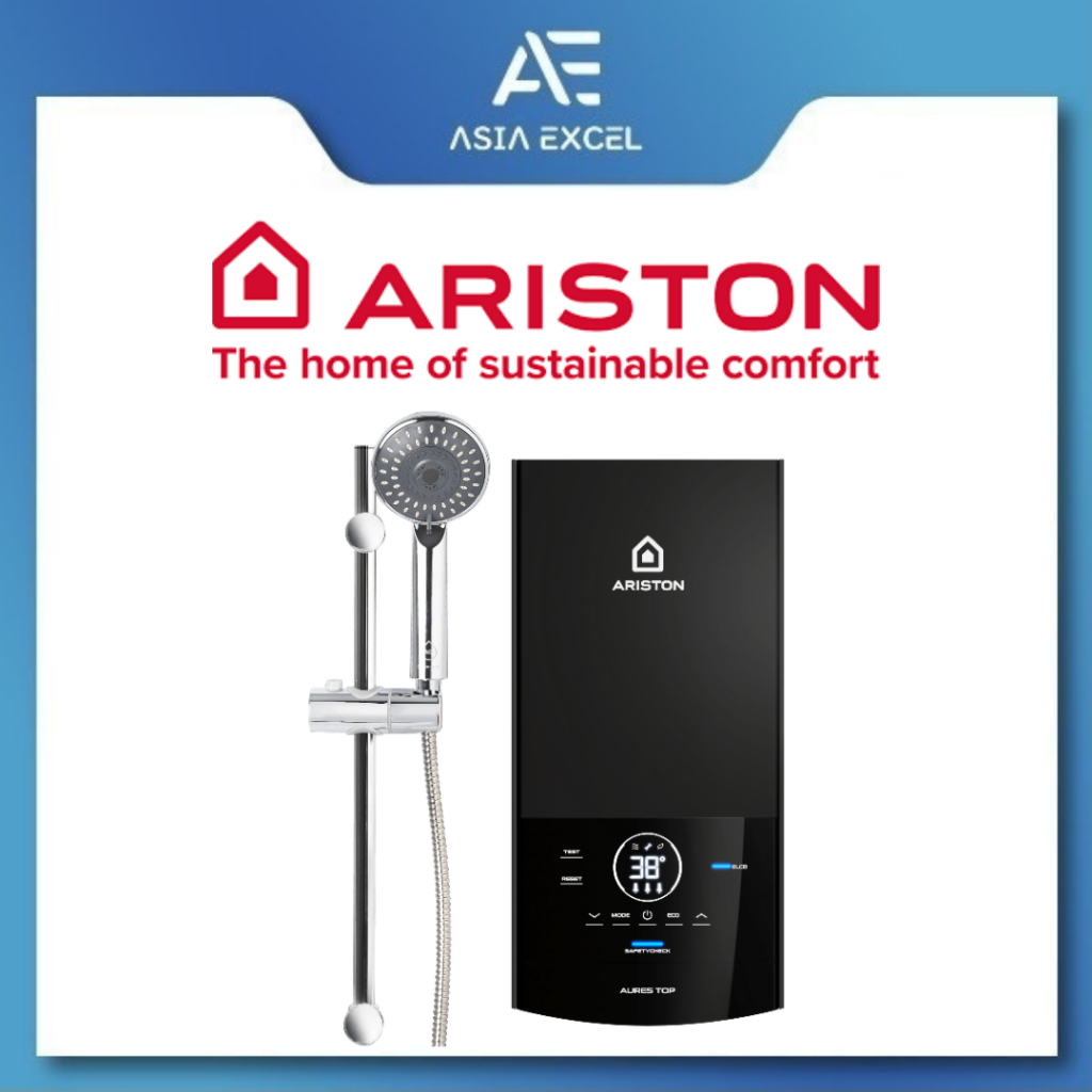 ARISTON AURES TOP ELECTRIC INSTANT WATER HEATER WITH HANDSHOWER SET ...