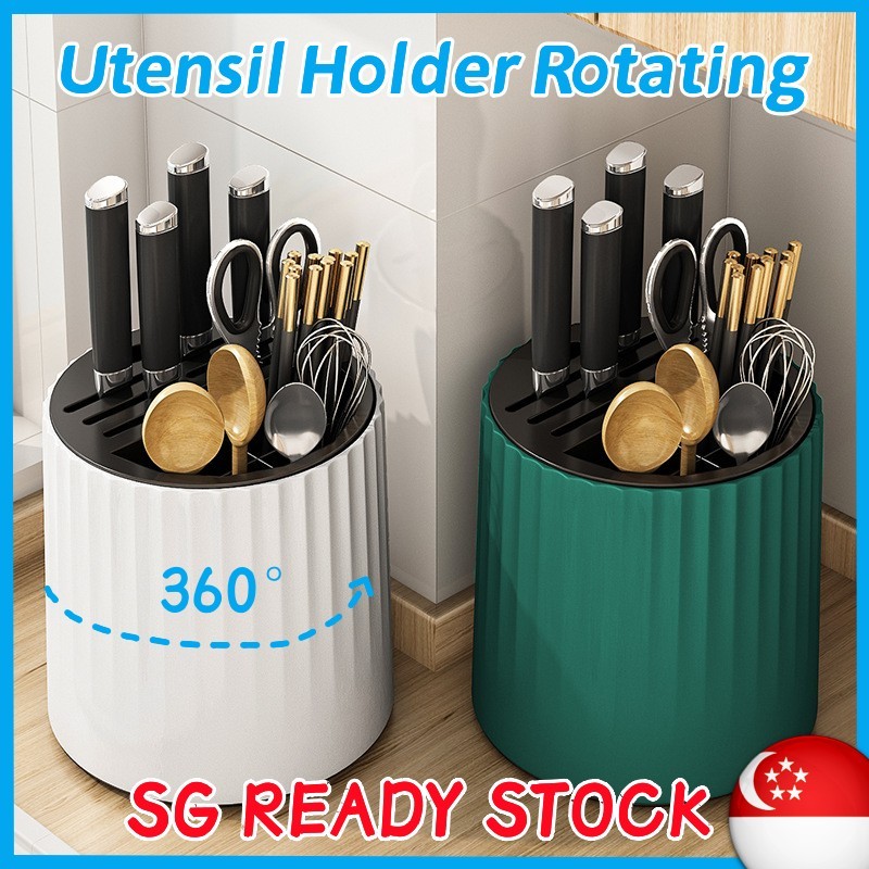 [READY STOCK] Utensil Holder Rotating Utensil Holder Knife Holder ...