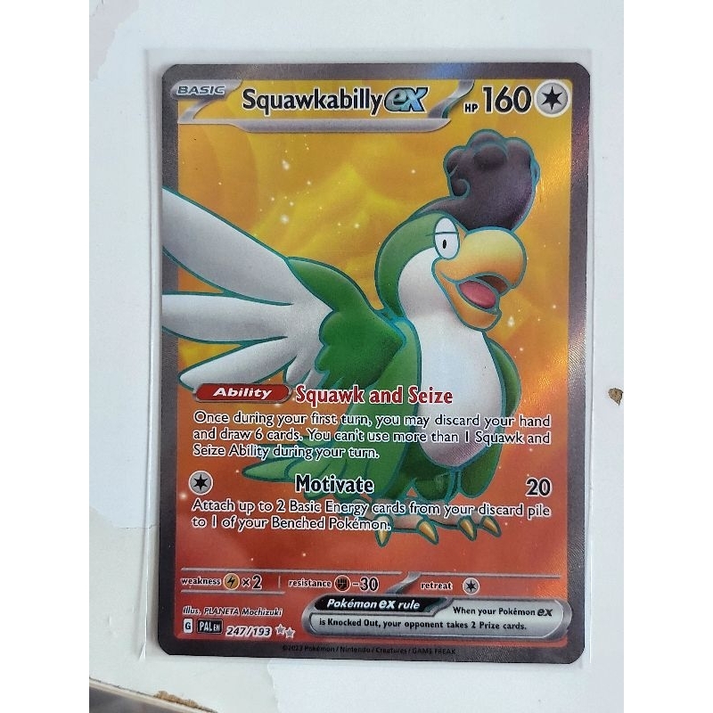 Pokemon squawkabilly ex full art paldea evolved card | Shopee Singapore