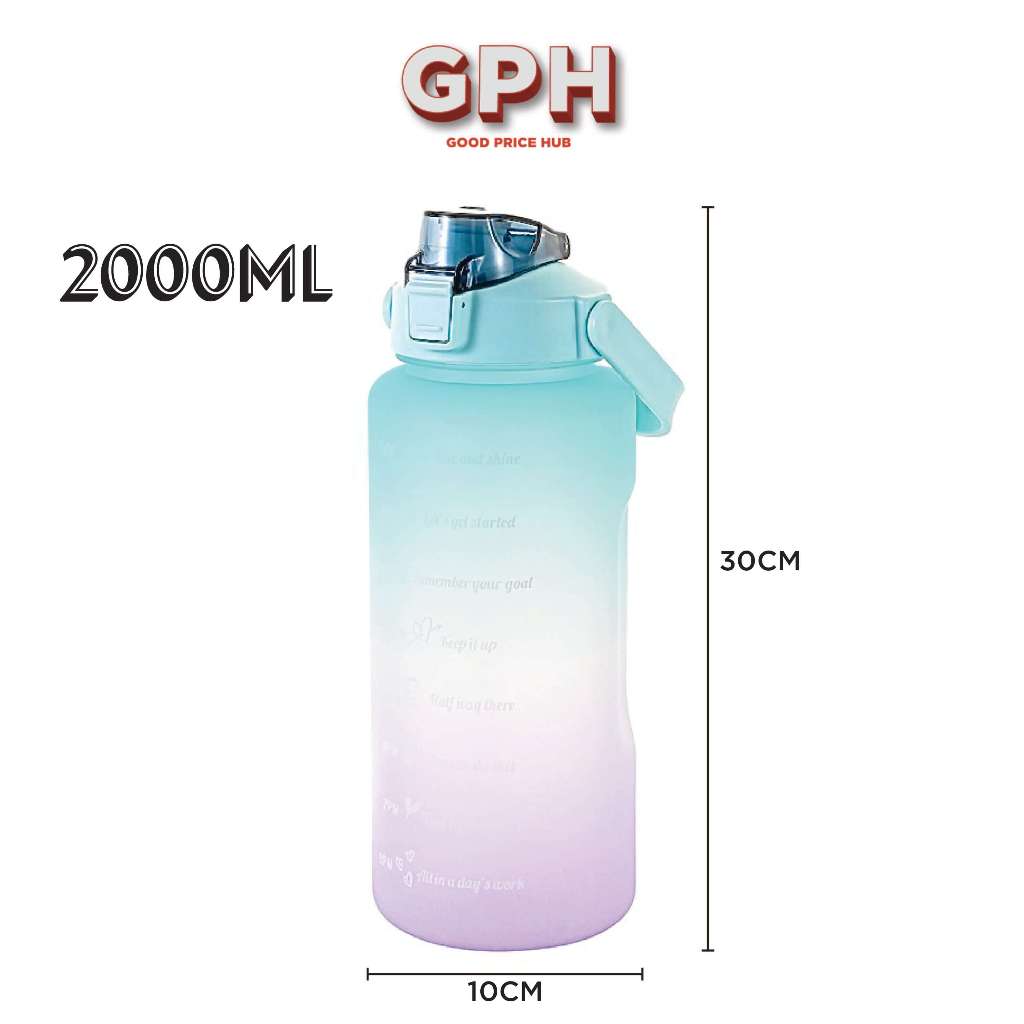 [SG LOCAL STOCK] Big Capacity Ombre Water Bottle 2L / 750ml / 300ml ...