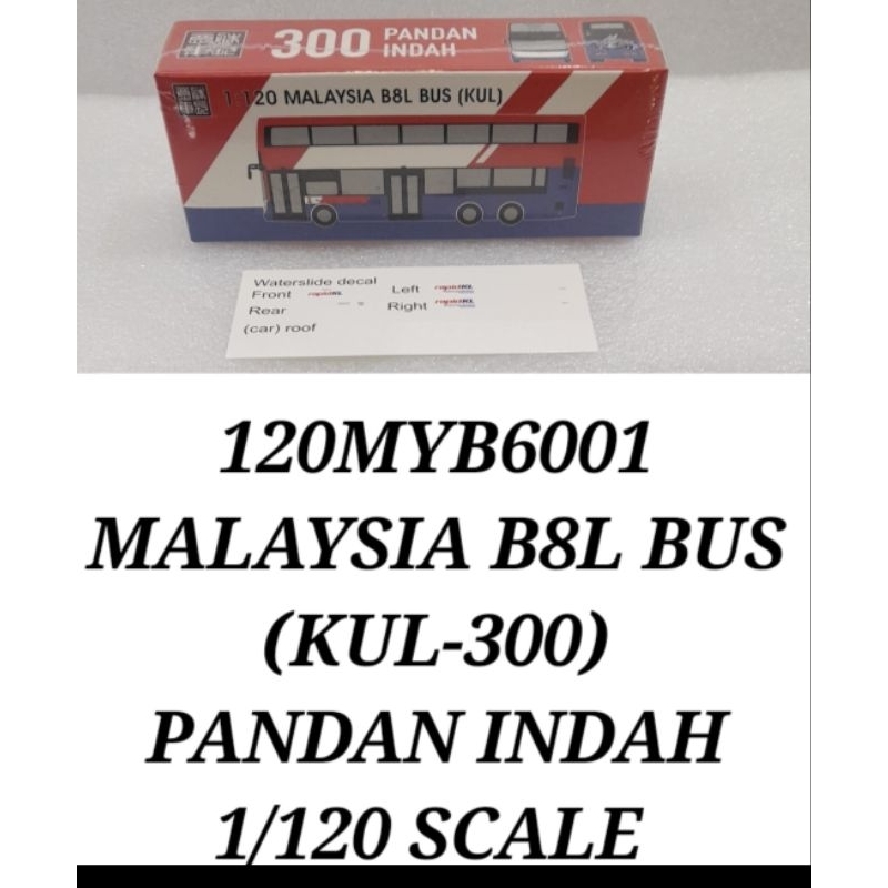 120MYB6001MALAYSIA B8L BUS (KUL-300) PANDAN INDAH 1/120 SCALE | Shopee ...