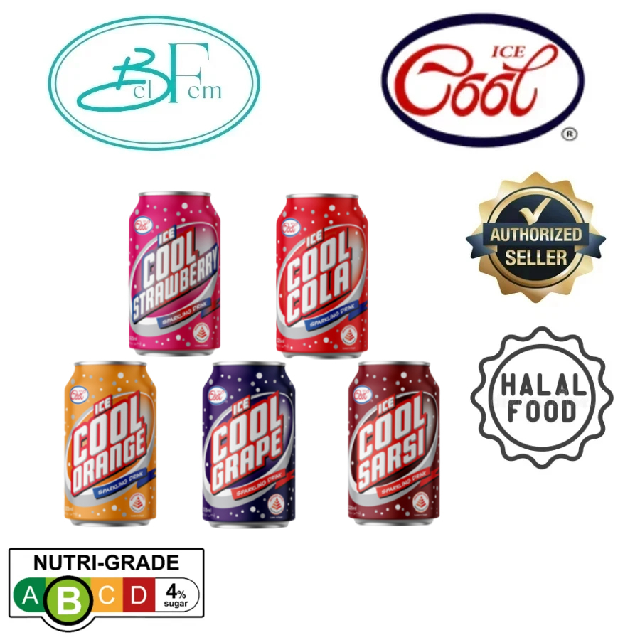 Ice Cool Carbonated Drink Cola|Grape|Orange|Sarsi|Strawberry 325ml - 24 ...