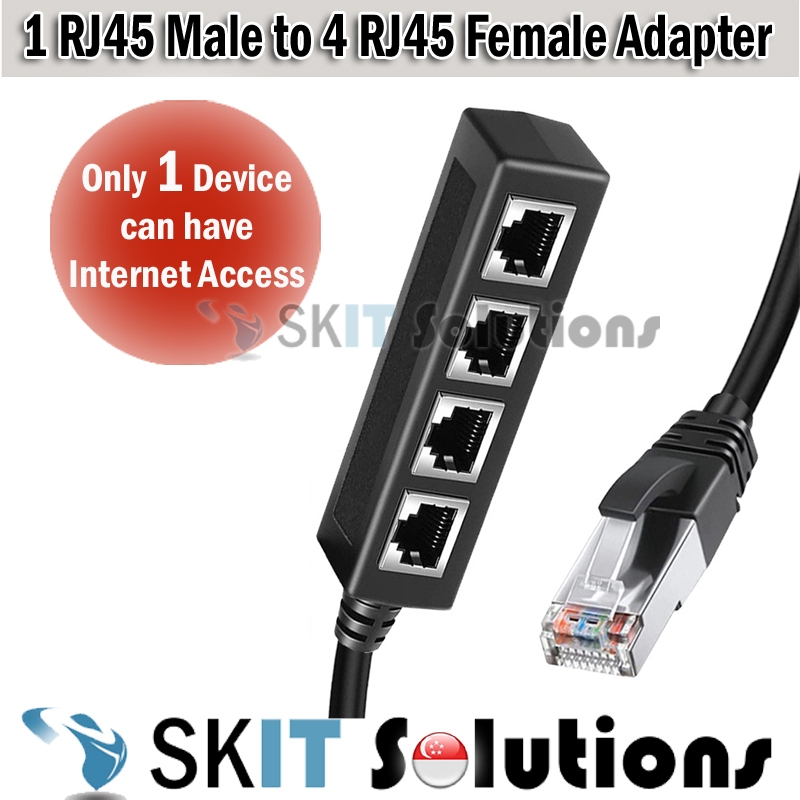 【SKIT】1 RJ45 Male To 2/3/4 Female 1000 Mbps LAN Port Network Splitter ...